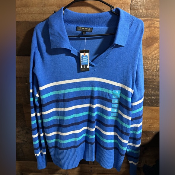 Joseph | Sweaters | Joseph A Blue Striped Sweater | Poshmark